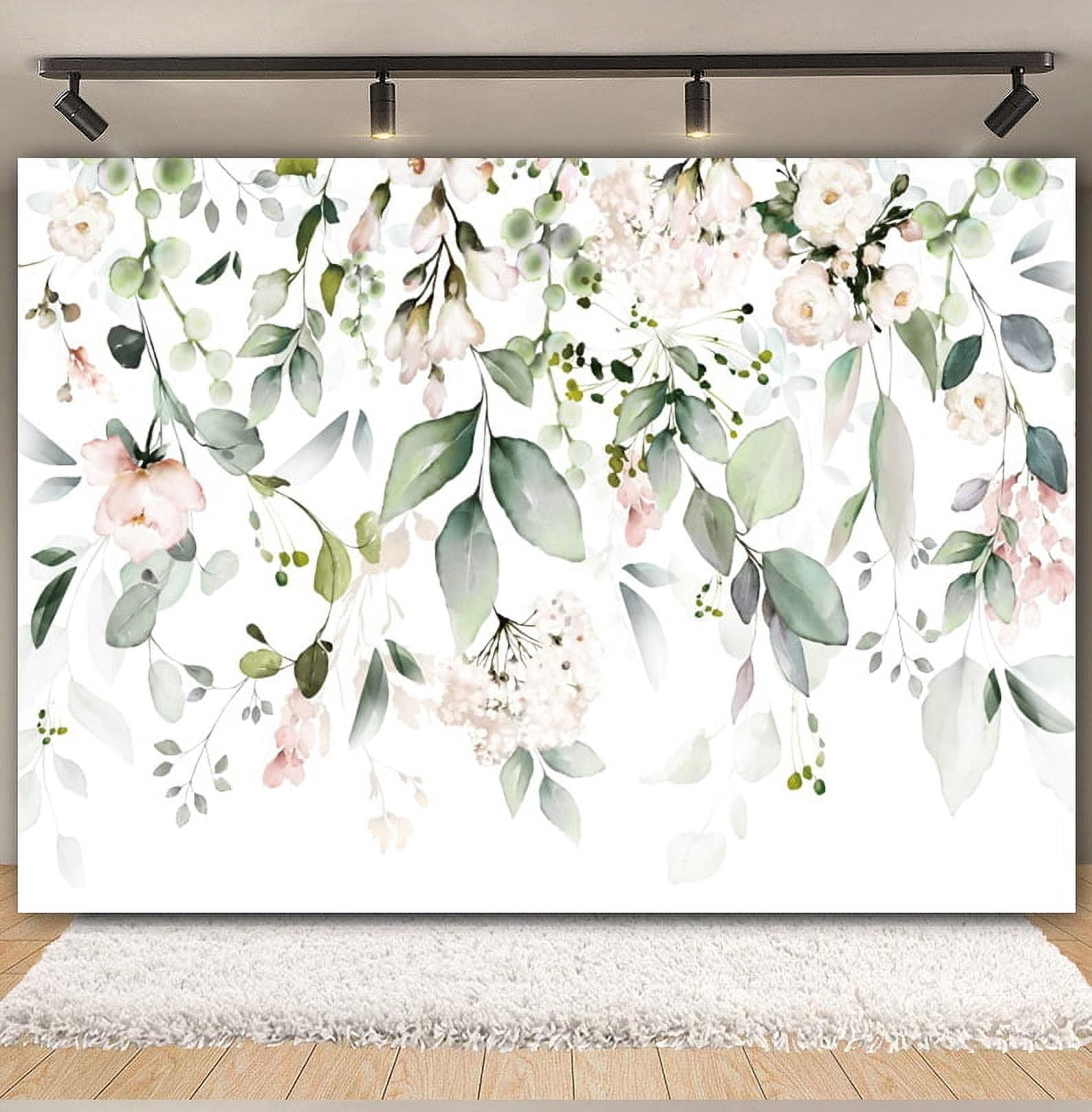 Spring Greery Eucalyptus Leaves Backdrop Gre Leaf Flower Baby Shower ...