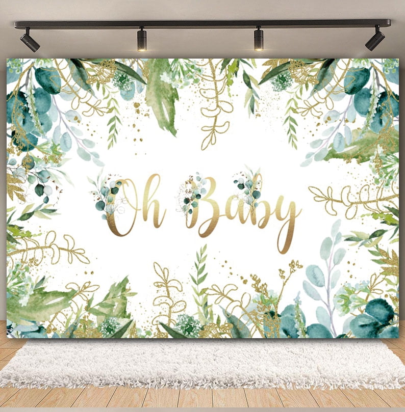 Spring Greery Eucalyptus Leaves Backdrop Gre Leaf Flower Baby Shower ...