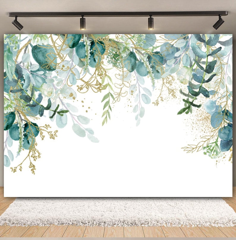 Spring Greery Eucalyptus Leaves Backdrop Gre Leaf Flower Baby Shower ...