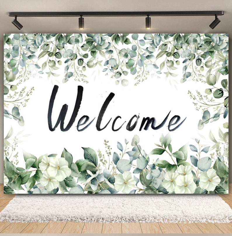 Spring Greery Eucalyptus Leaves Backdrop Gre Leaf Flower Baby Shower ...