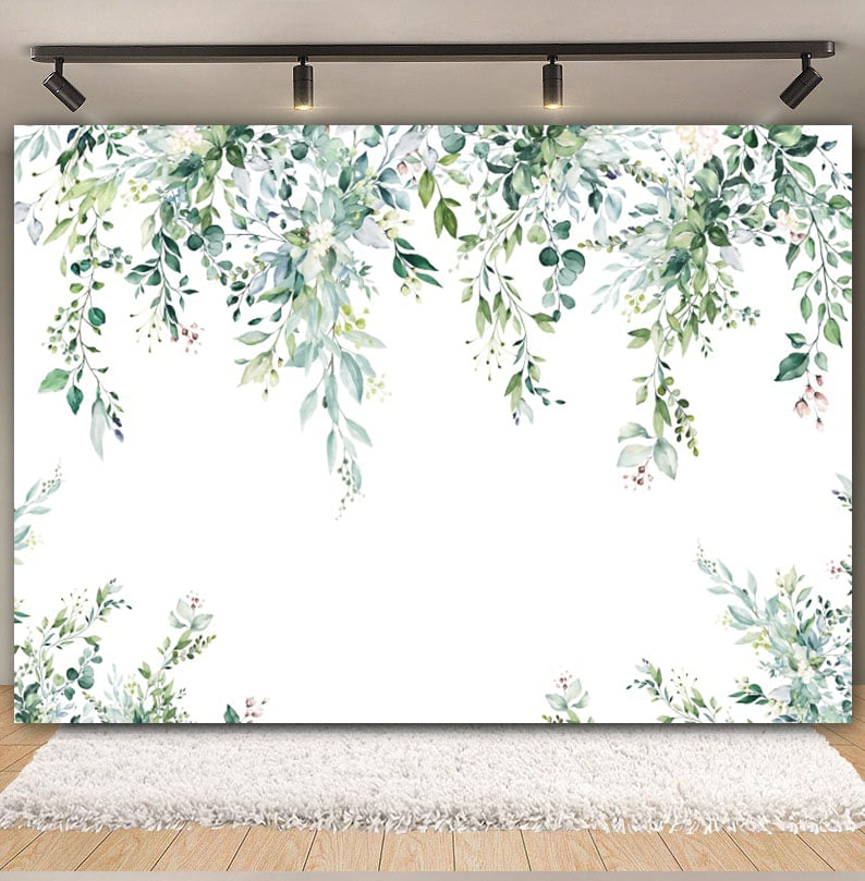 Spring Greery Eucalyptus Leaves Backdrop Gre Leaf Flower Baby Shower ...