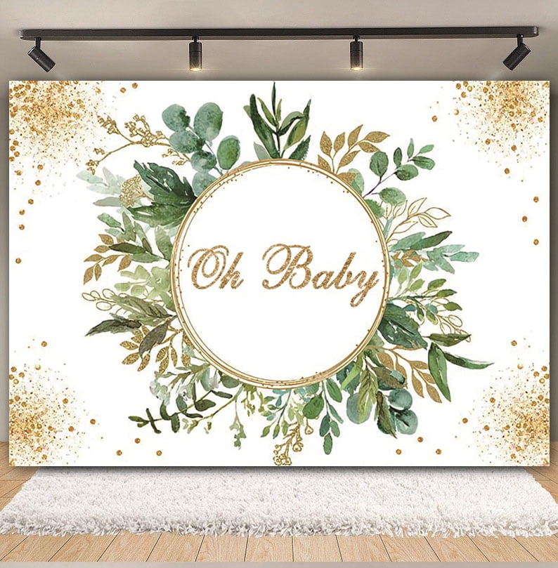 Spring Greery Eucalyptus Leaves Backdrop Gre Leaf Flower Baby Shower ...