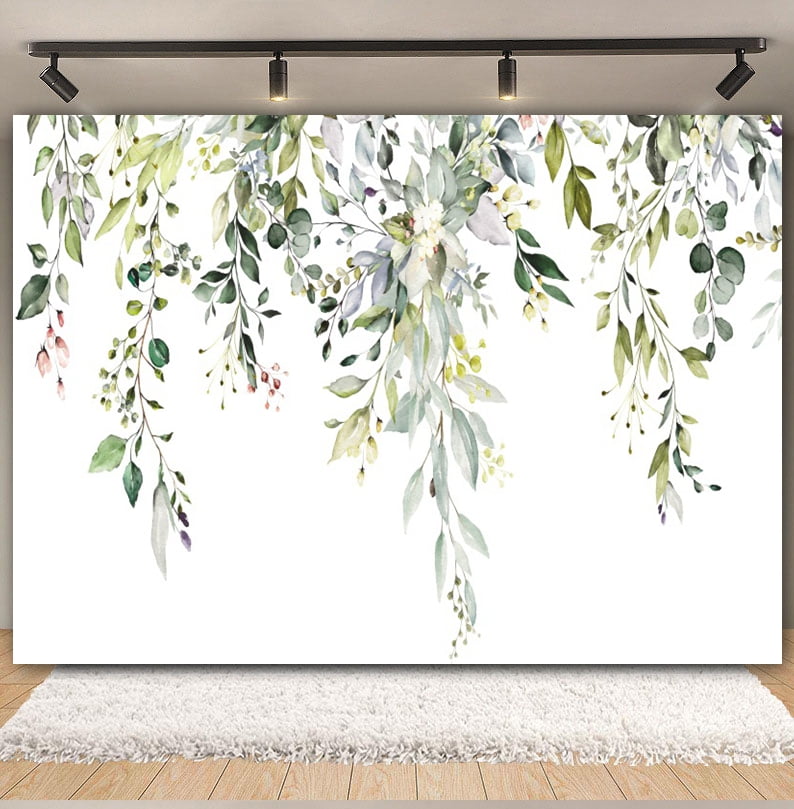 Spring Greery Eucalyptus Leaves Backdrop Gre Leaf Flower Baby Shower ...