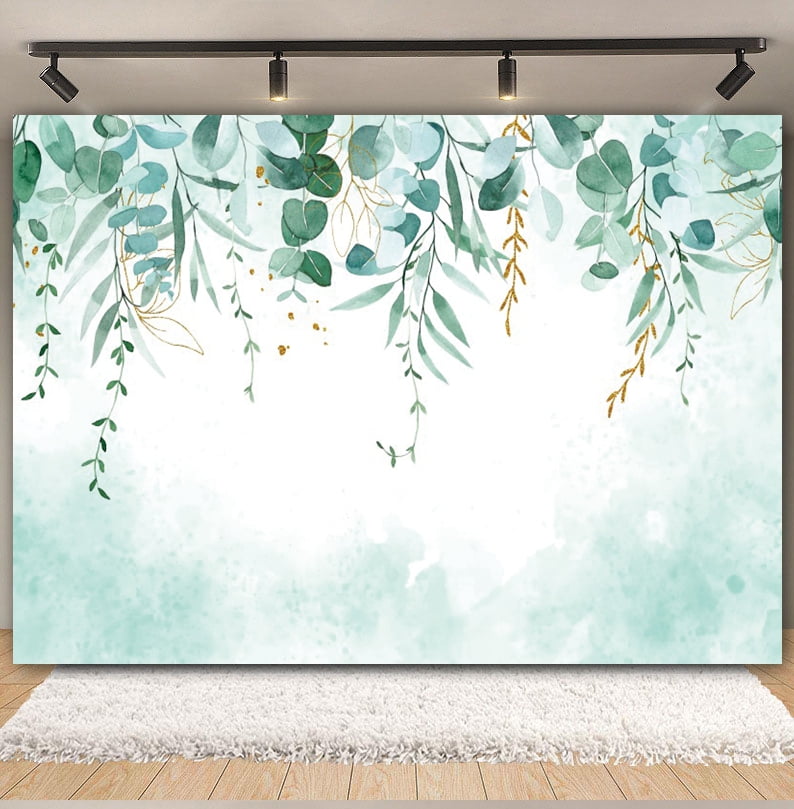 Spring Greery Eucalyptus Leaves Backdrop Gre Leaf Flower Baby Shower ...