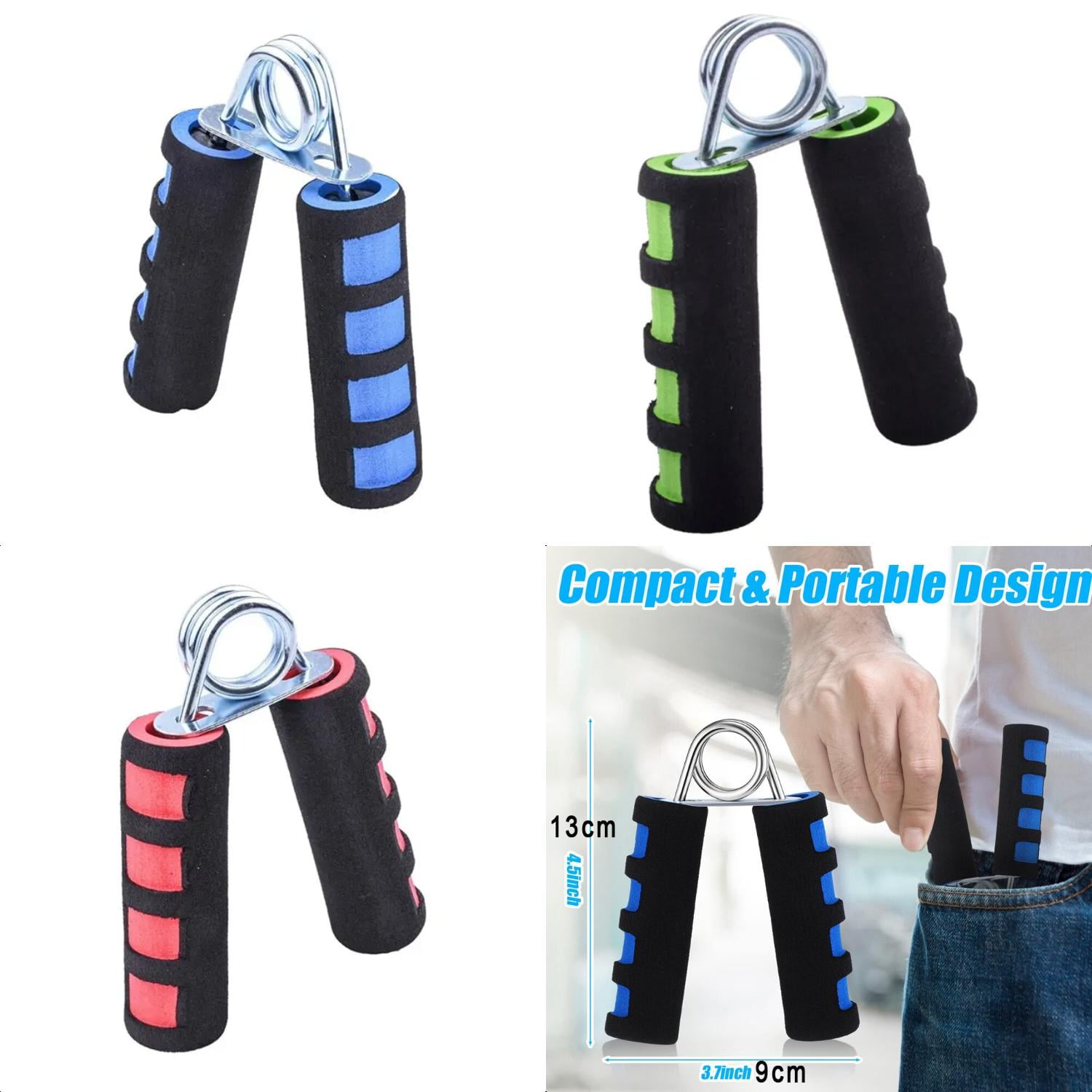 Spring Hand Grip Finger Strength Finger Trainer Power Exerciser Sponge ...