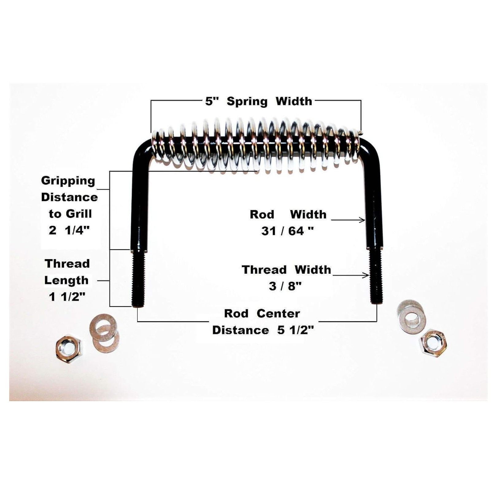 Spring Handle with Mounting Bracket 5" BBQ Grill Wood Furnace Stove ...