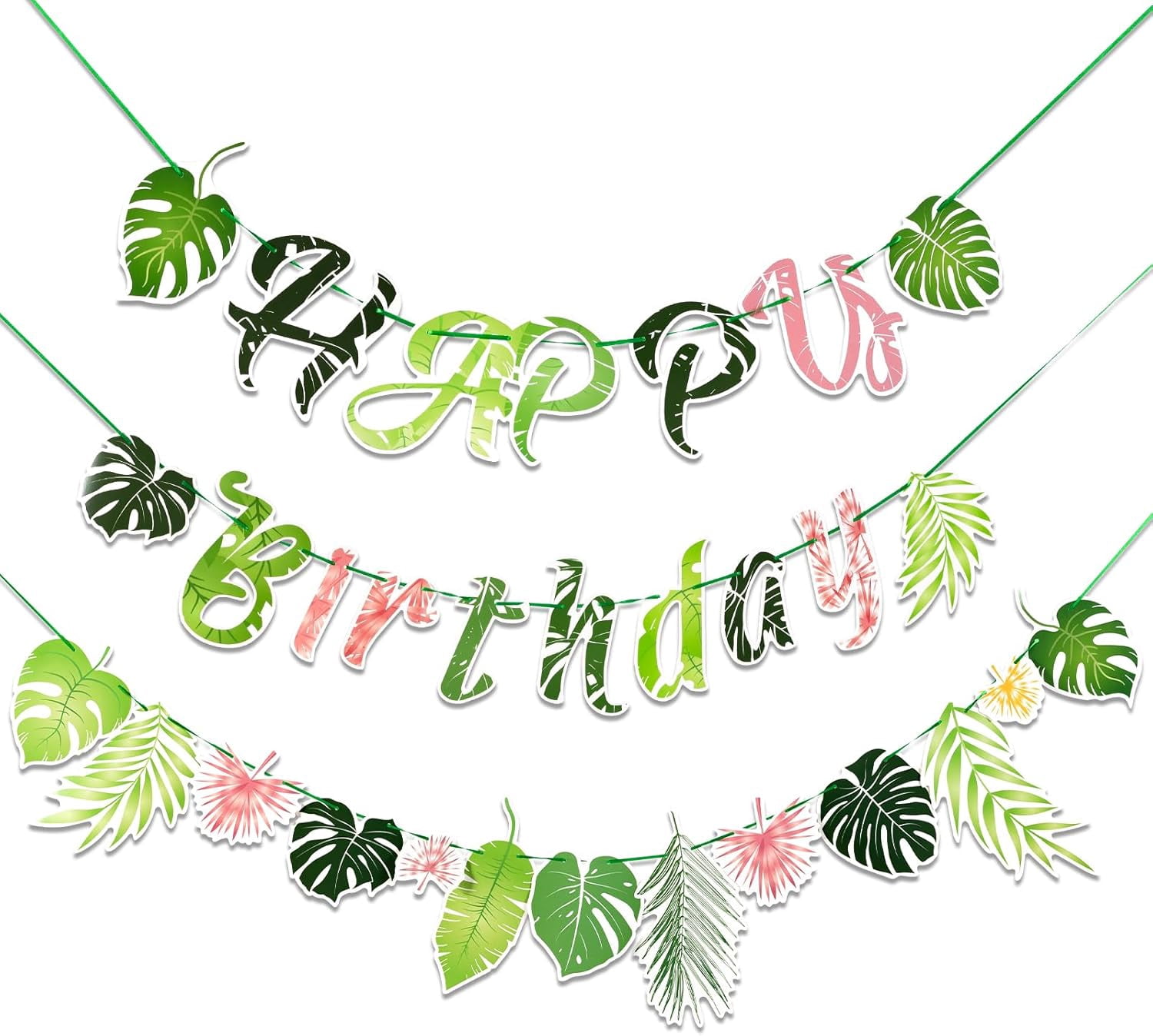 Spring Happy Birthday Banner Green Spring Butterfly Flowers Banner ...