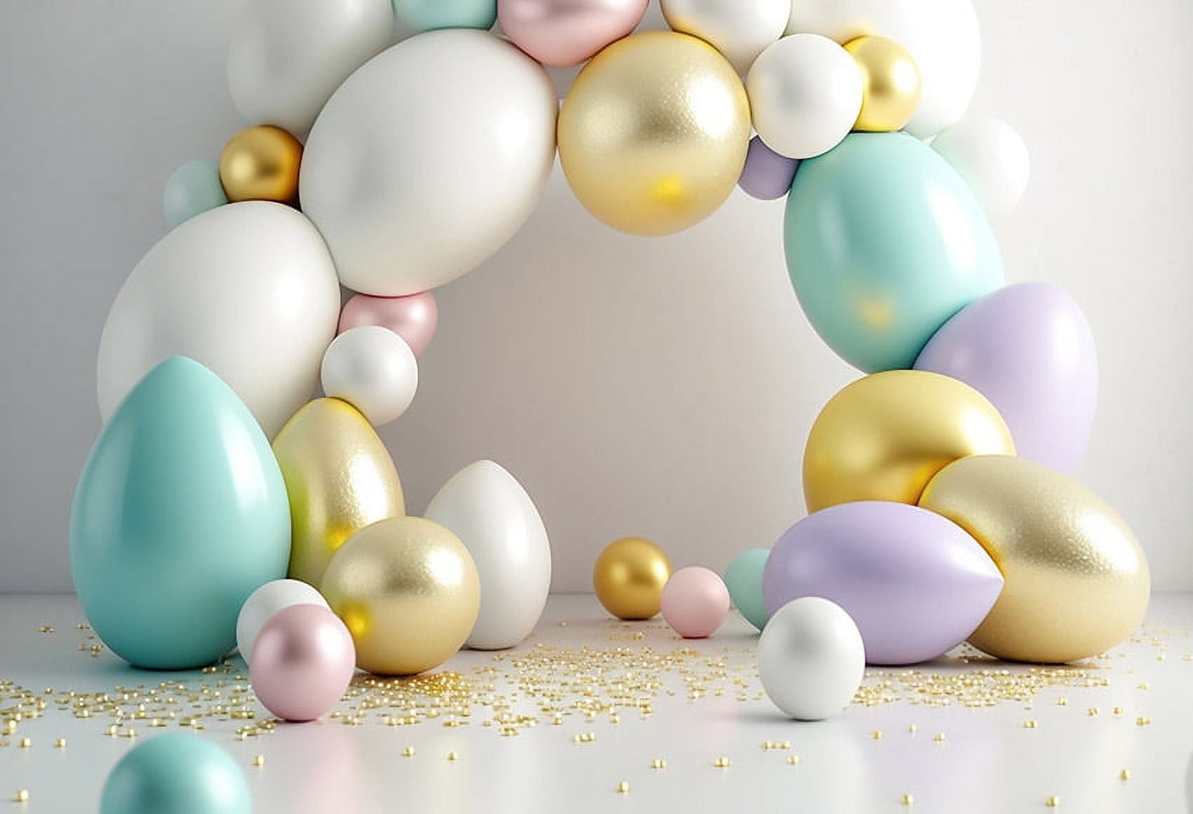 Spring Happy Easter Balloons Kids Birthday Party Cake Smash Portrait r ...