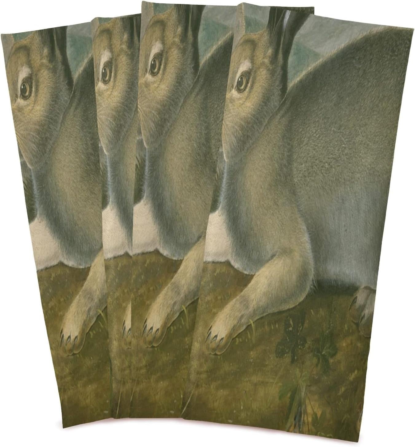 Spring Hare Bunny Kitchen Tea Towels Set of 4 Absorbent Hand Dish ...