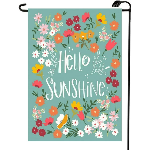 Spring Hello Sunshine Garden Flag 28x40 inch Double Sided Summer ...