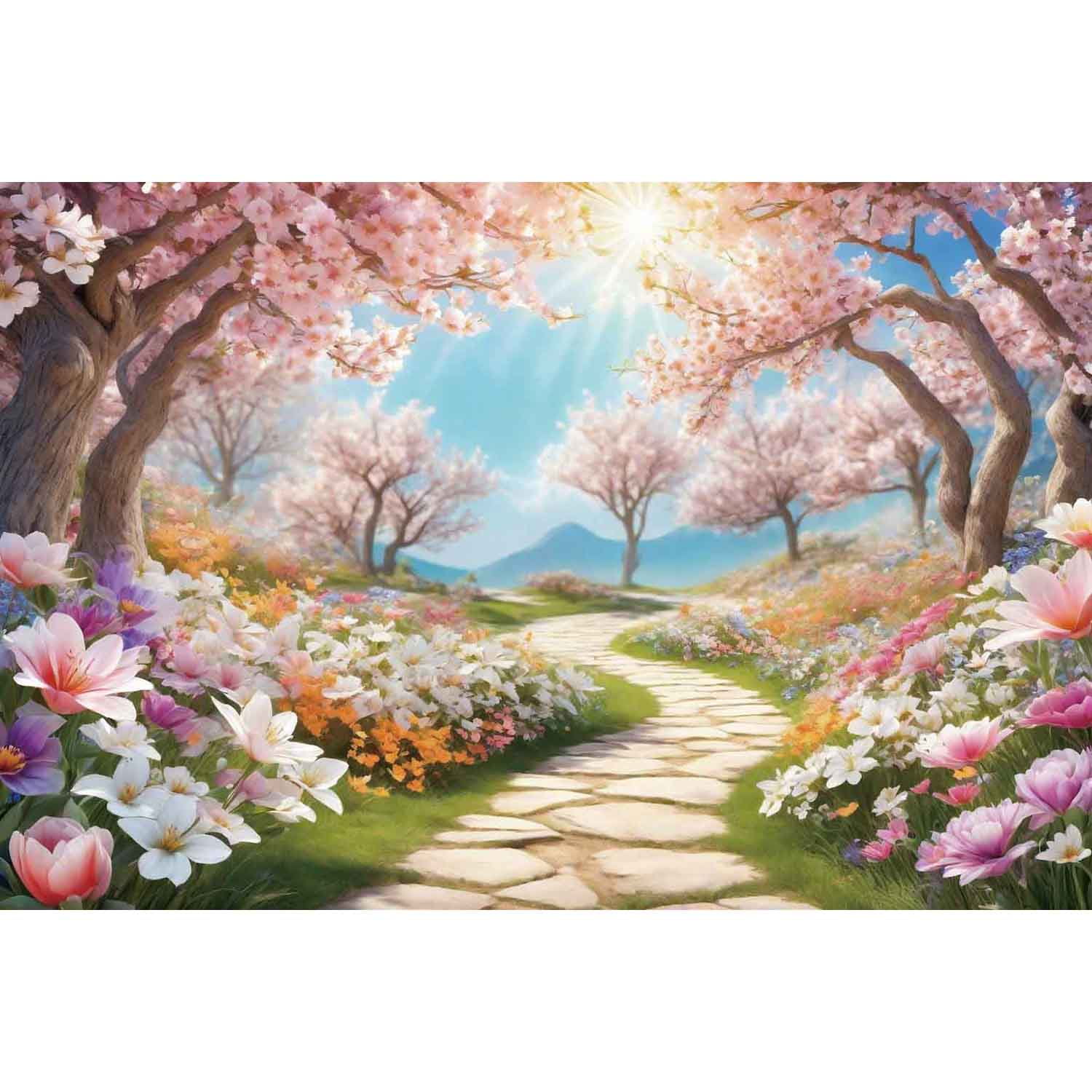 Spring Holiday Background for Photography Pink Flower Cherry Blossom ...