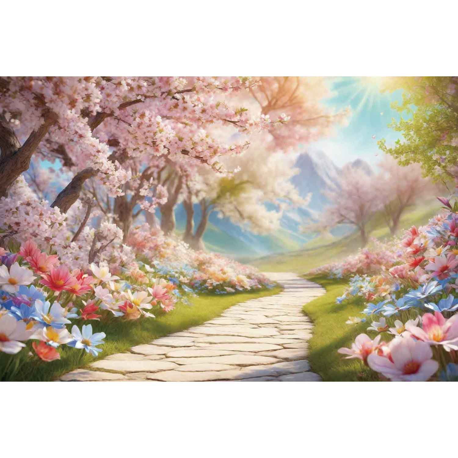 Spring Holiday Background for Photography Pink Flower Cherry Blossom ...