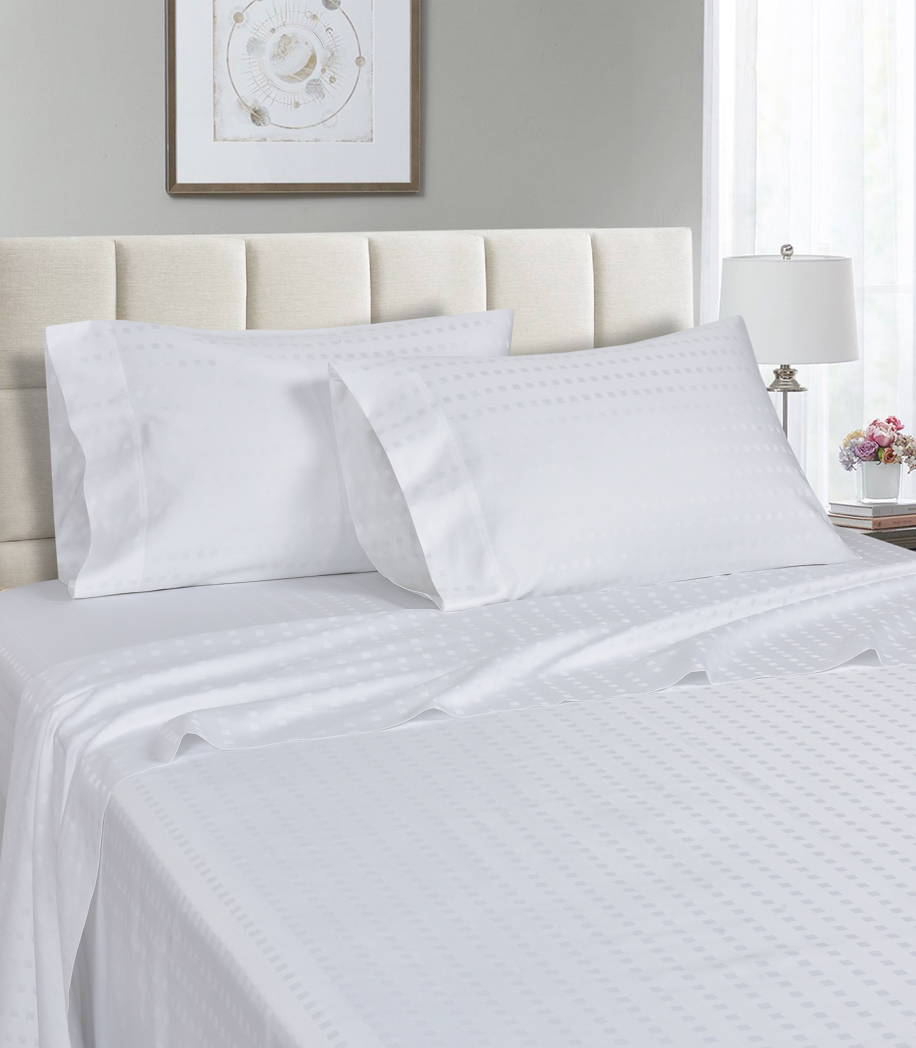 Spring Home 1200 Thread Count 100% Egyptian Cotton Deep Pocket Dobby ...
