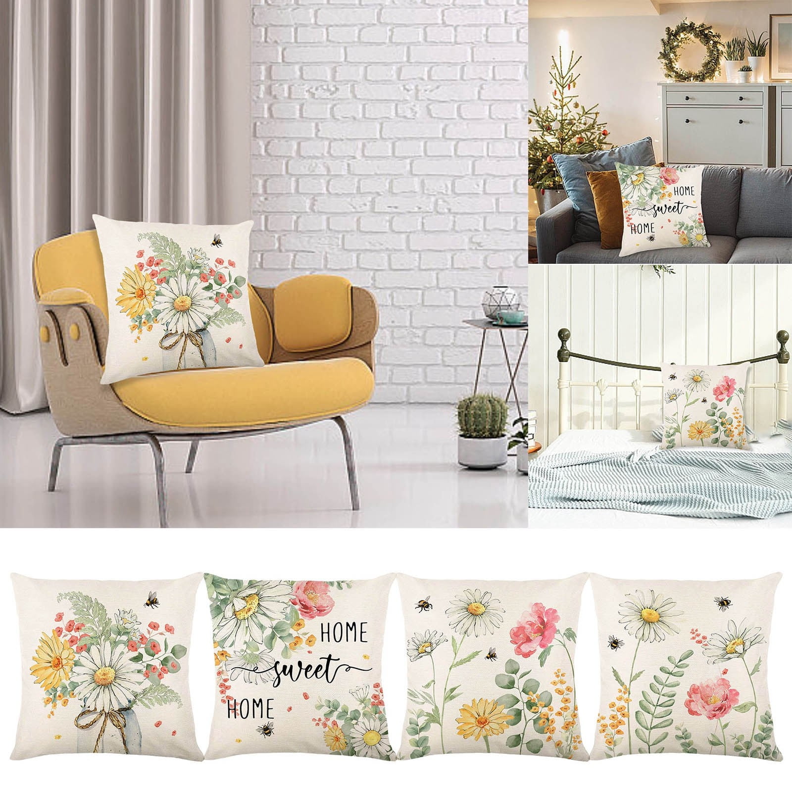 Spring Home Decoration Outdoor Pillowcases Farmhouse Garden Style Make ...