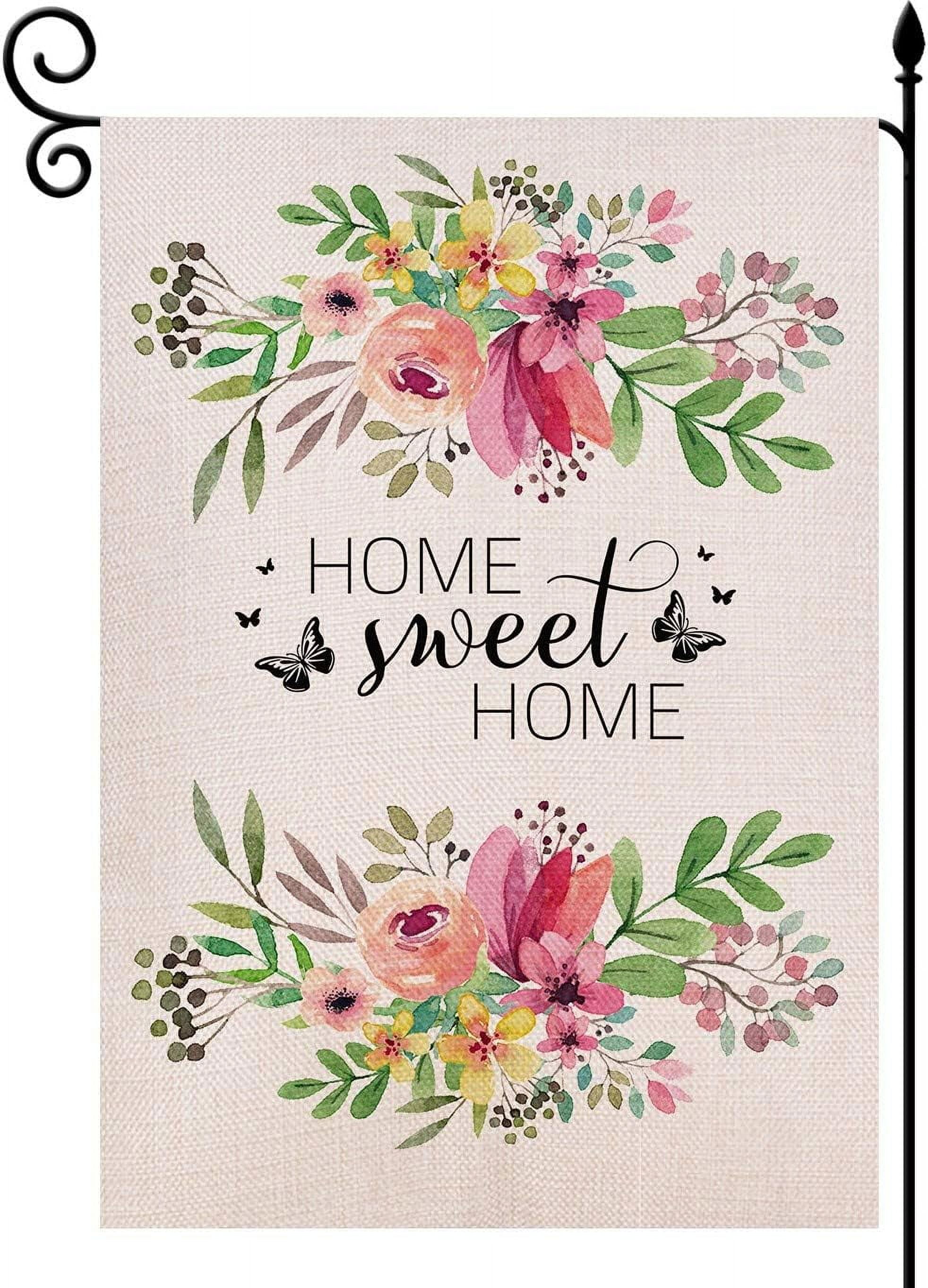 Spring Home Sweet Home Garden Flag Vertical Double Sided,Welcome Flower ...