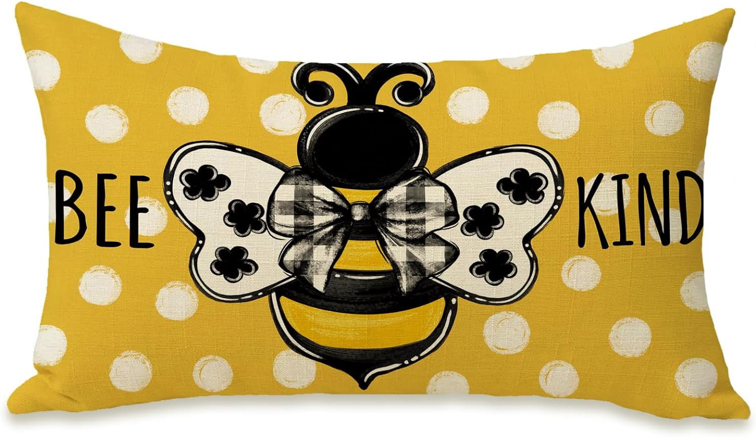 Spring Honey Bee Kind Lumbar Decorative Rectangle Pillow Cover 12 x 20 ...