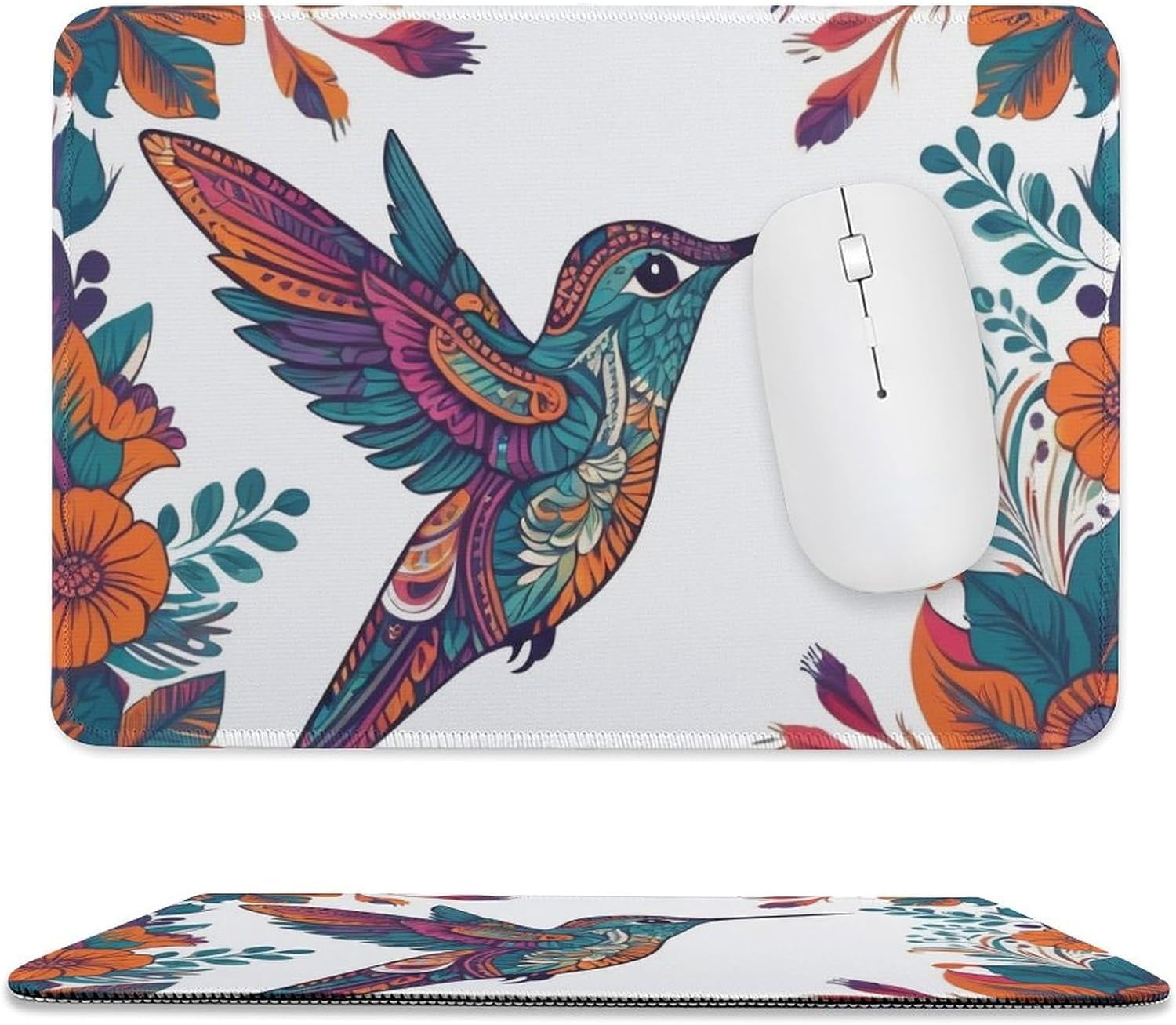 Spring Hummingbird & Flower Boho Mouse Pad 7.9"x9.8", Cute Funny ...