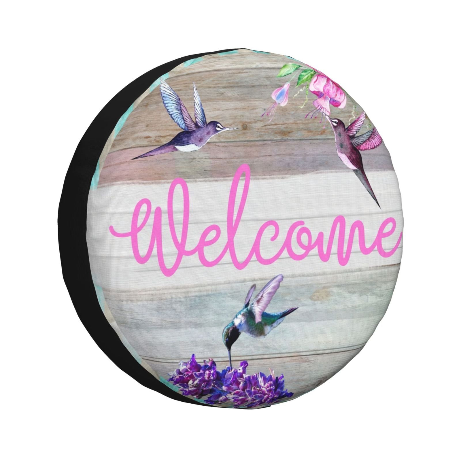 Spring Hummingbird Wreath Tire Cover 14" Wheel Protectors Tyre Covers ...