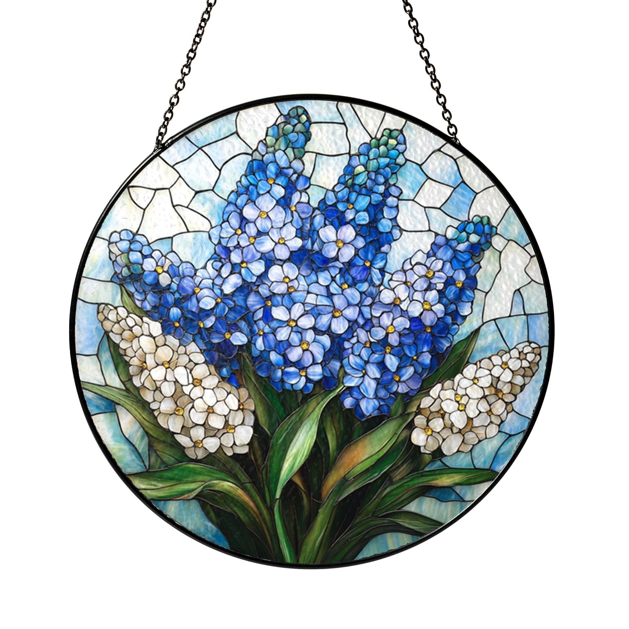 Spring Hyacinth Window Suncatcher, Faux Glass Inspired Flower Panel for ...