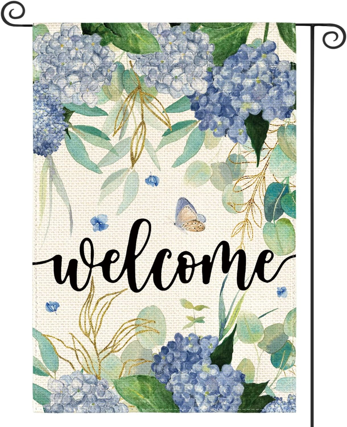 Spring Hydrangea Flowers Garden Flag Double Sided, Seasonal Welcome ...