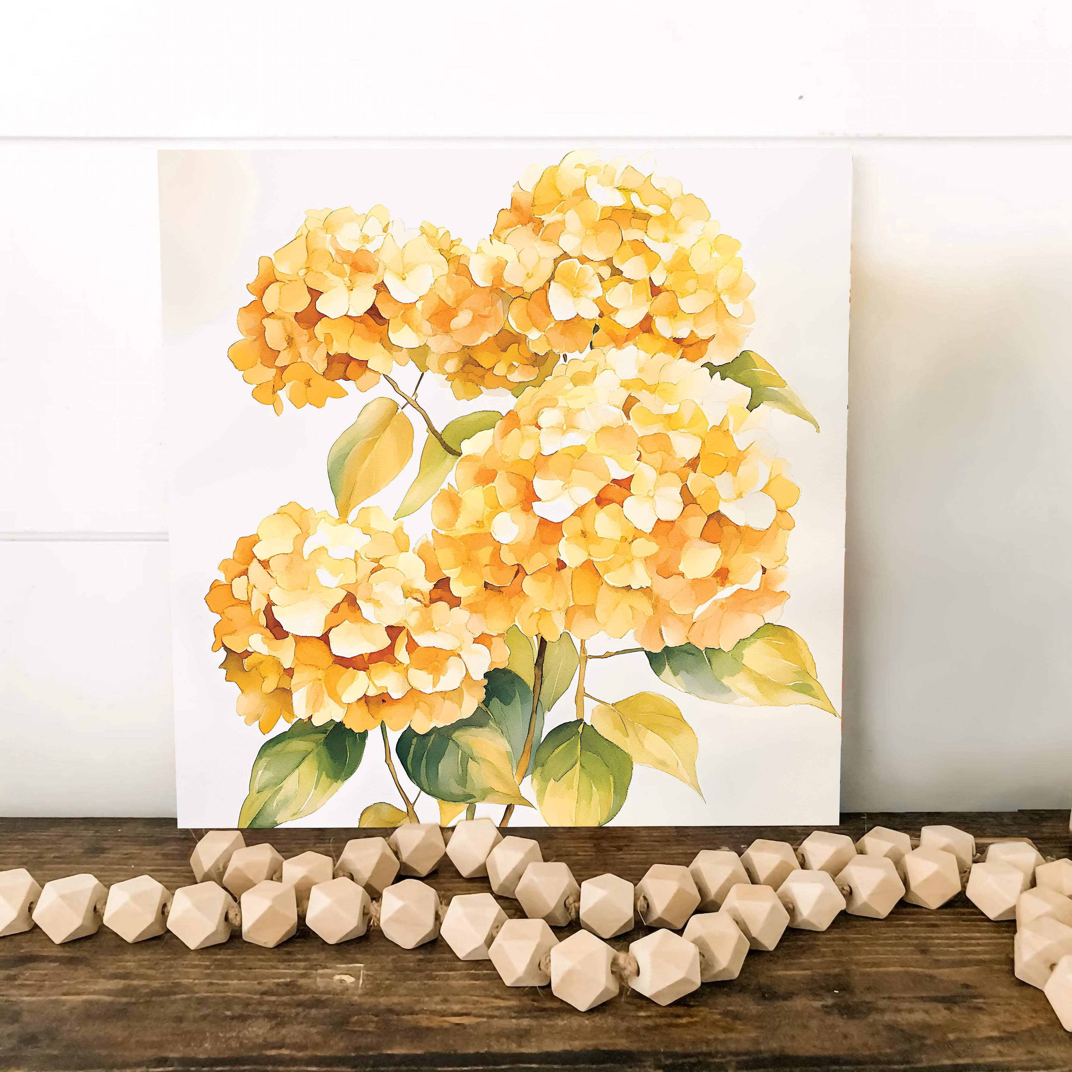 Spring Hydrangeas Wall Decor Art | UV Print Canvas | Watercolor Style ...