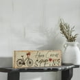 Spring In Bloom Here Comes Spring w/ Bicycle & Tulip MDF Wall Sign ...
