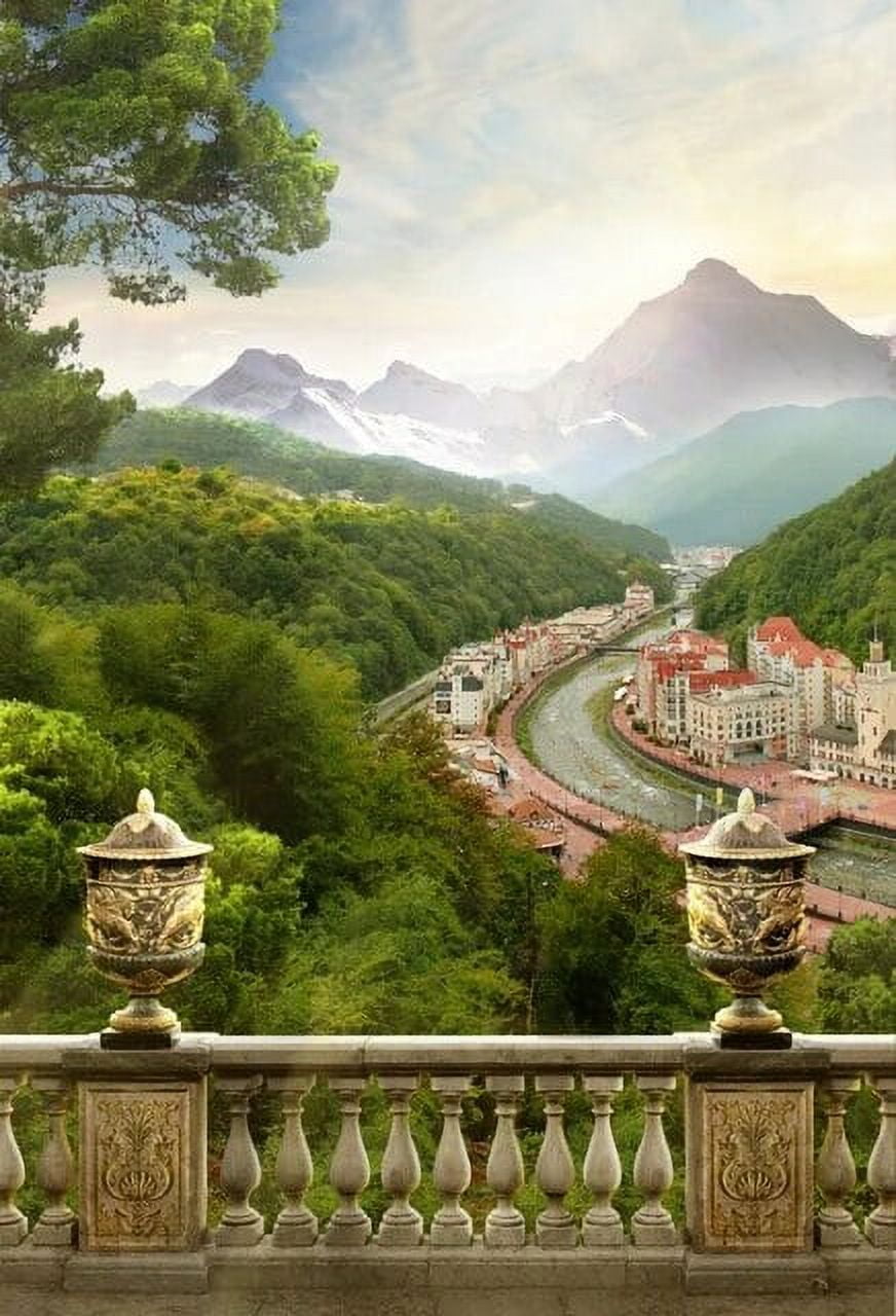 Spring Italy Style Backdrop Modern City Landscape Natural River Water ...