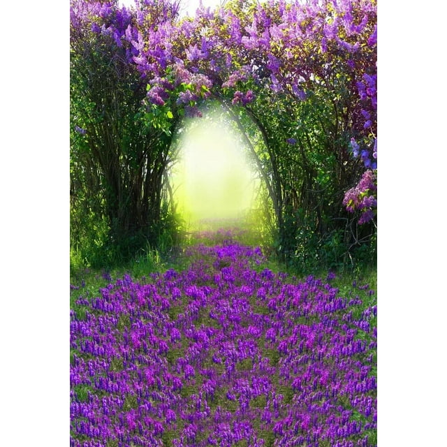 Spring Jungle Forest Trees Backdrop Pink Cherry Blossoms Green ...