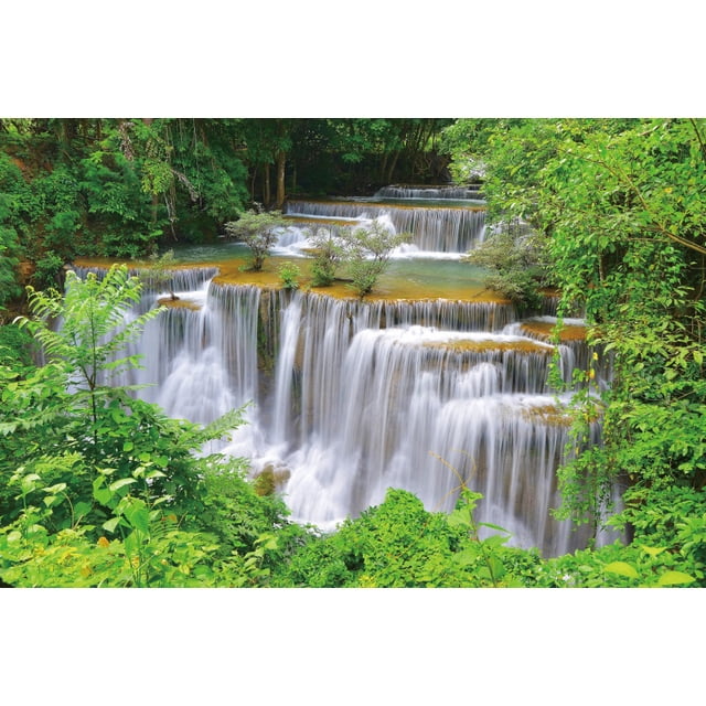 Spring Jungle Waterfall Nature Landscape Background Room Decor Kids ...