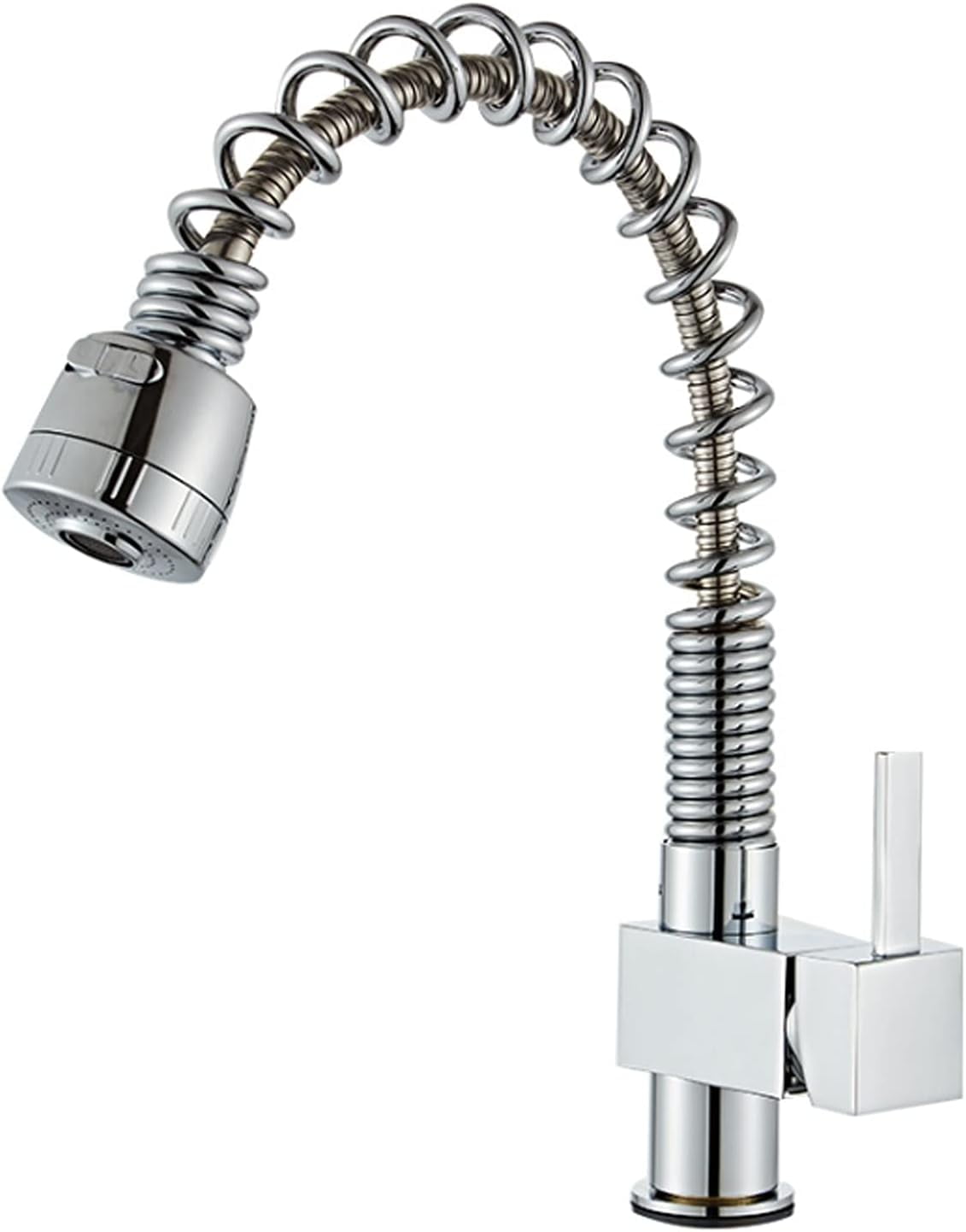 Spring Kitchen Brass Single-Handle Pull-Out Hot and Cold Water Mixer ...