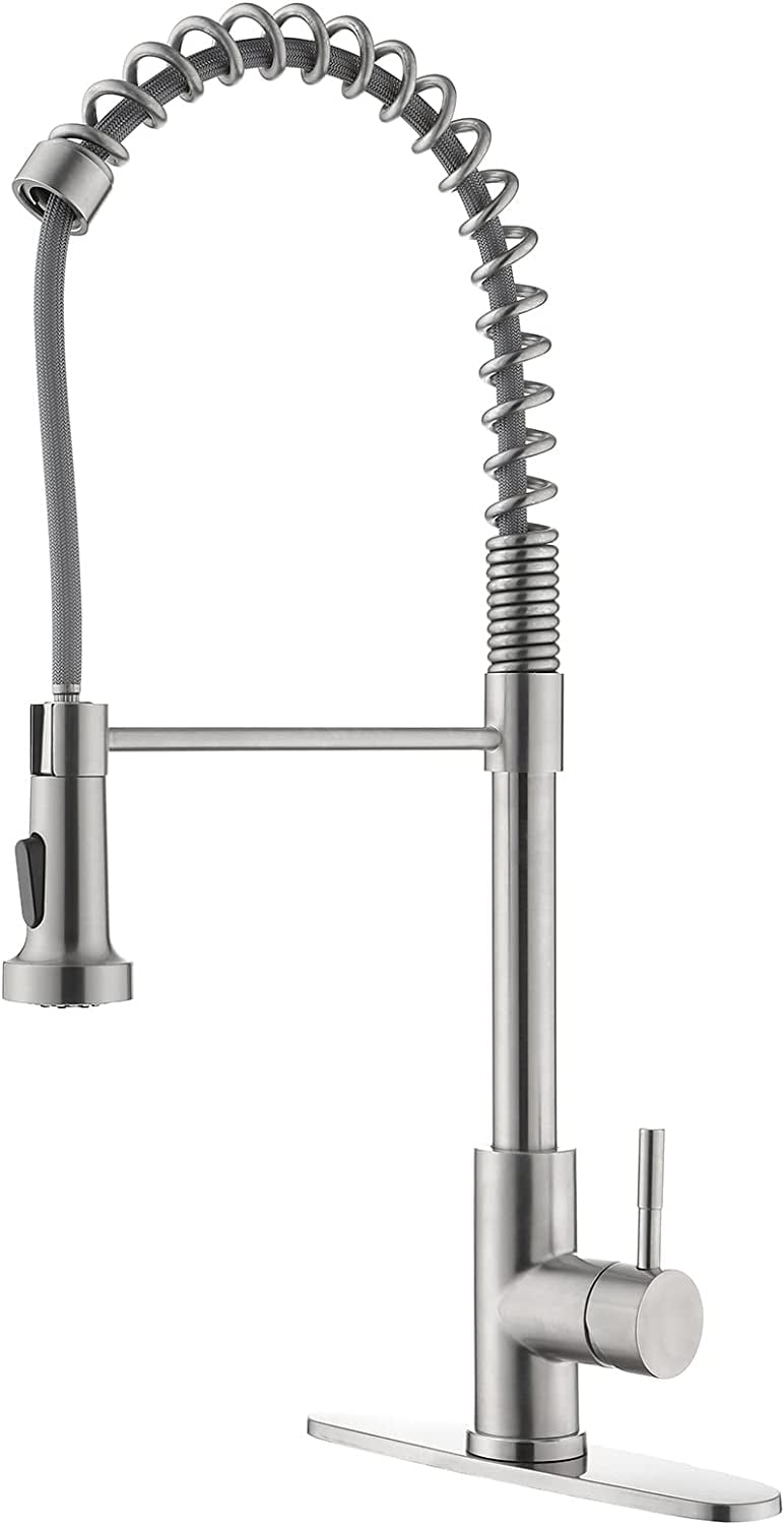 Spring Kitchen Faucet with Pull Down Sprayer, Commercial Kitchen Sink ...