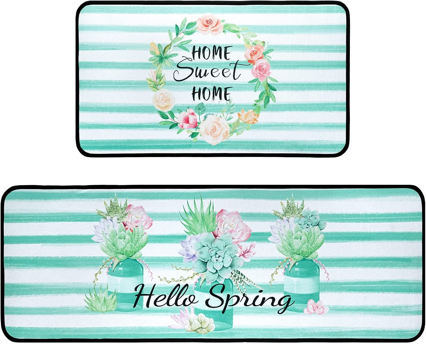 Spring Kitchen Rugs Kitchen Mat Set of 2, Floral Kitchen Rugs, Country ...