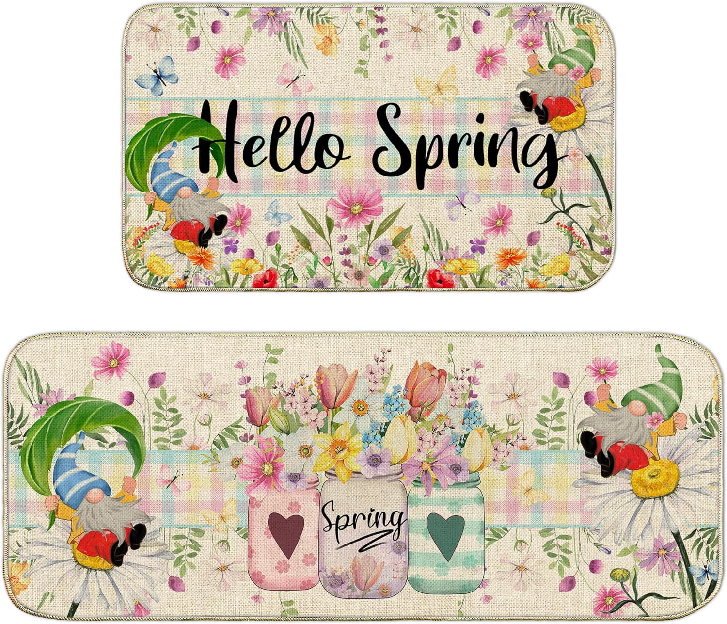Spring Kitchen Rugs Spring Floral Flowers Kitchen Mat for Floor ...