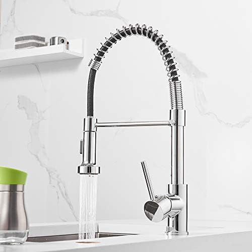 Spring Kitchen Sink Faucet Commercial Single Handle Single Lever Kitchen Faucet with Pull Down ...