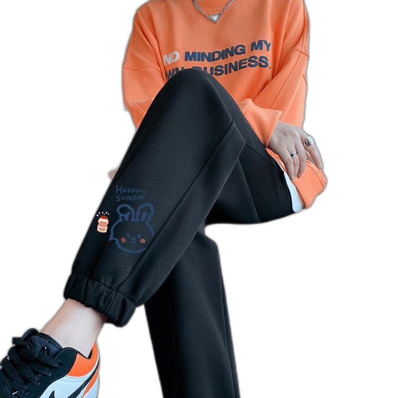 Spring Korean Version Of Loose High -Waisted High -Waisted Student Haron Pants Pants And ...