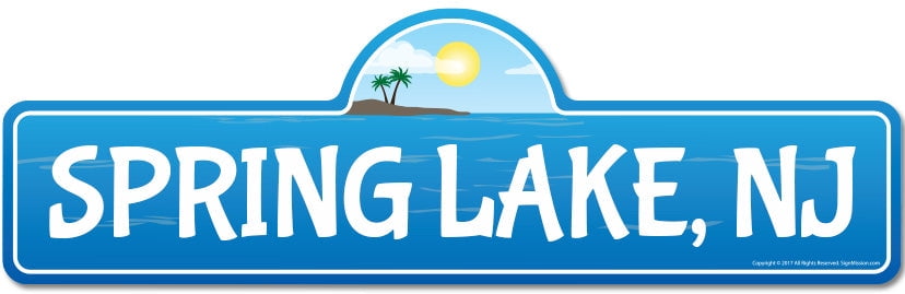 Spring Lake NJ New Jersey Beach Street Sign | Indoor/Outdoor | Surfer ...