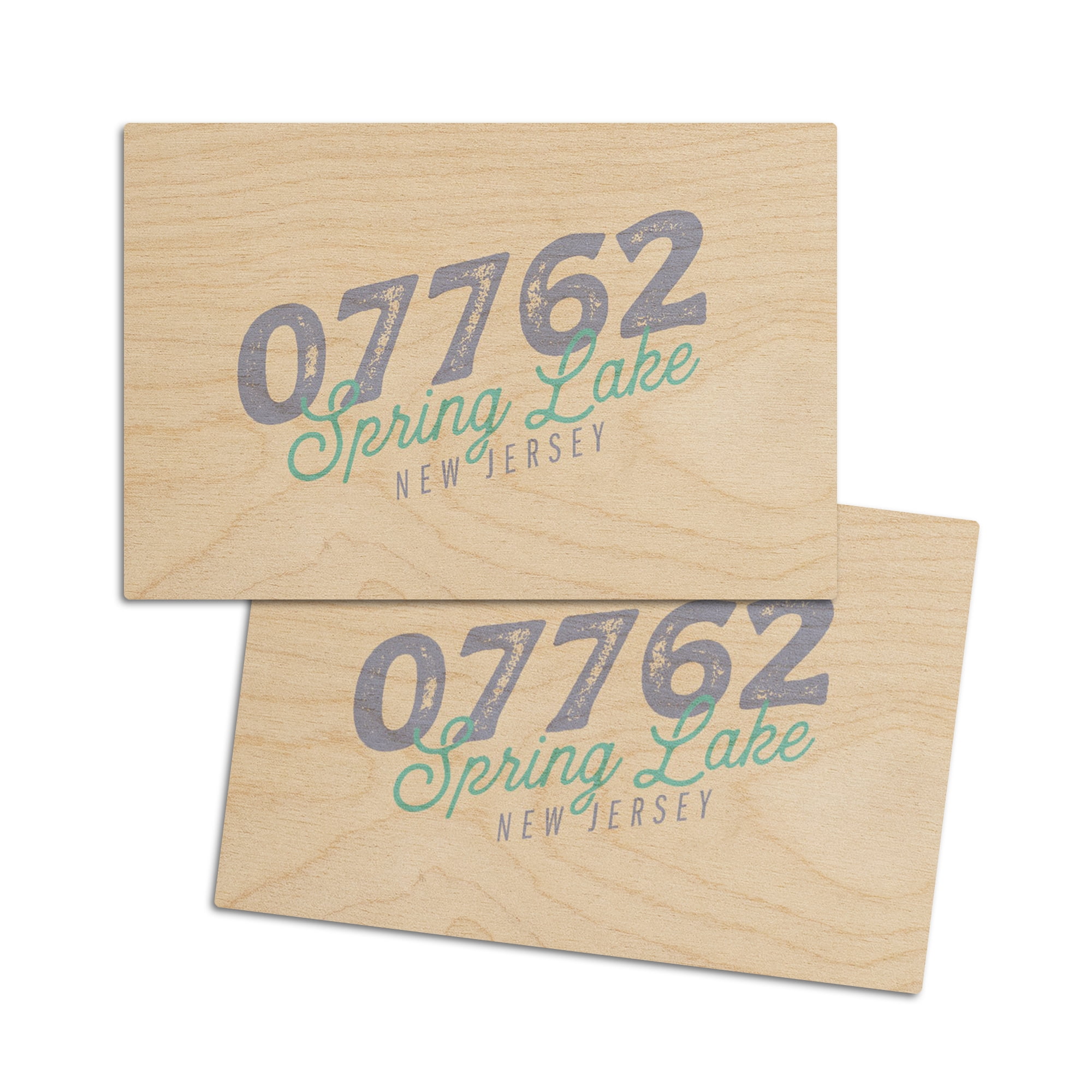 Spring Lake, New Jersey, Zip Code (4x6 Birch Wood Postcards, 2-Pack ...