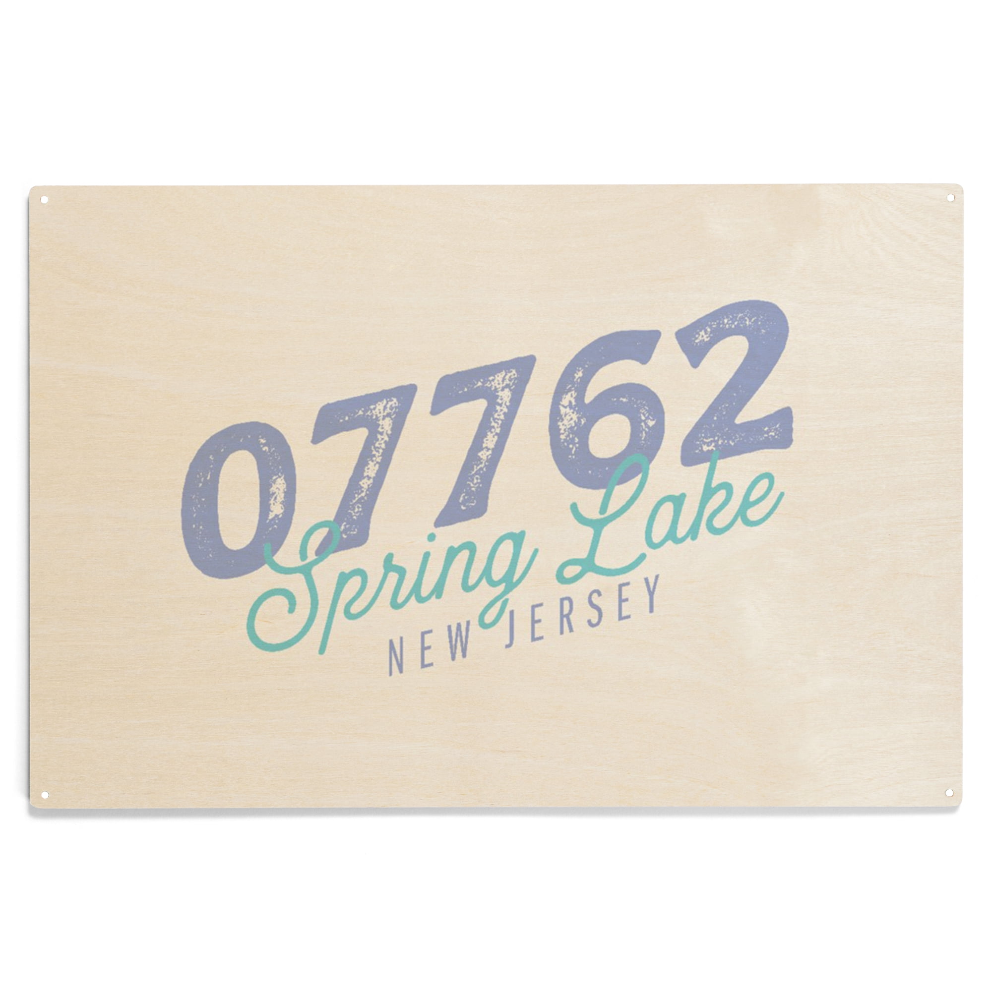Spring Lake, New Jersey, Zip Code Birch Wood Wall Sign (10x15 Rustic ...