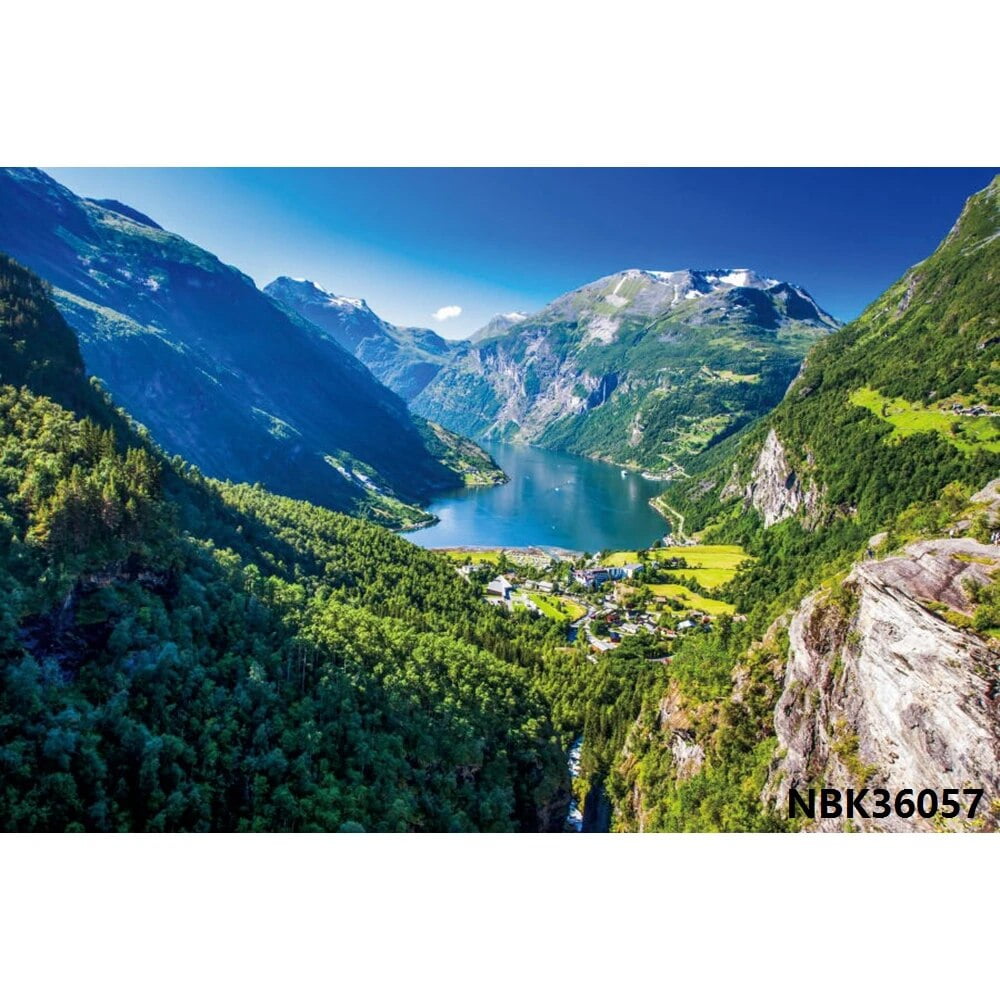 Spring Landscape Mountain Sky Clouds Flowers Waterfall Nature Scenery ...
