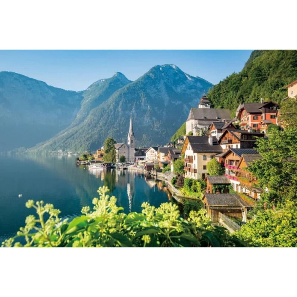 Spring Landscape Mountain Sky Clouds Flowers Waterfall Nature Scenery ...