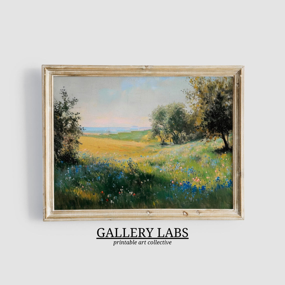 Spring Landscape Painting • Farmhouse Decor • Countryside Wall Art ...