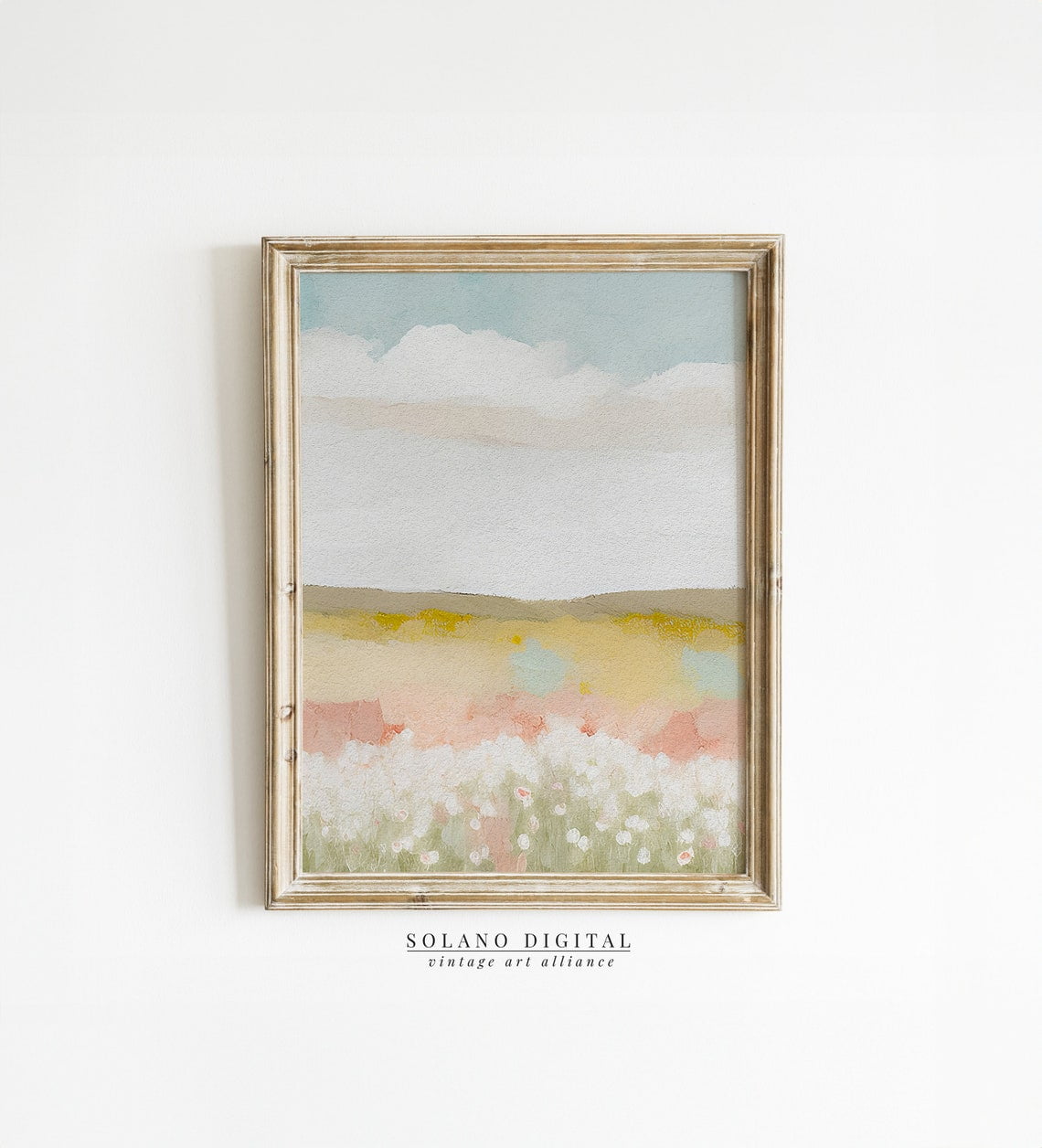 Spring Landscape Print Cloud Pink Sky Wall Art Country Farmhouse ...
