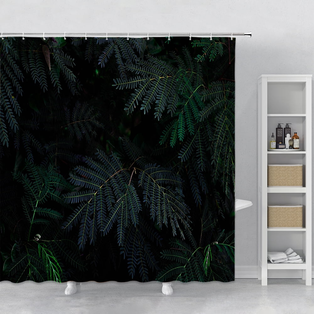 Spring Landscape Print Shower Curtain Set Fabric Hook Peach Blossom ...