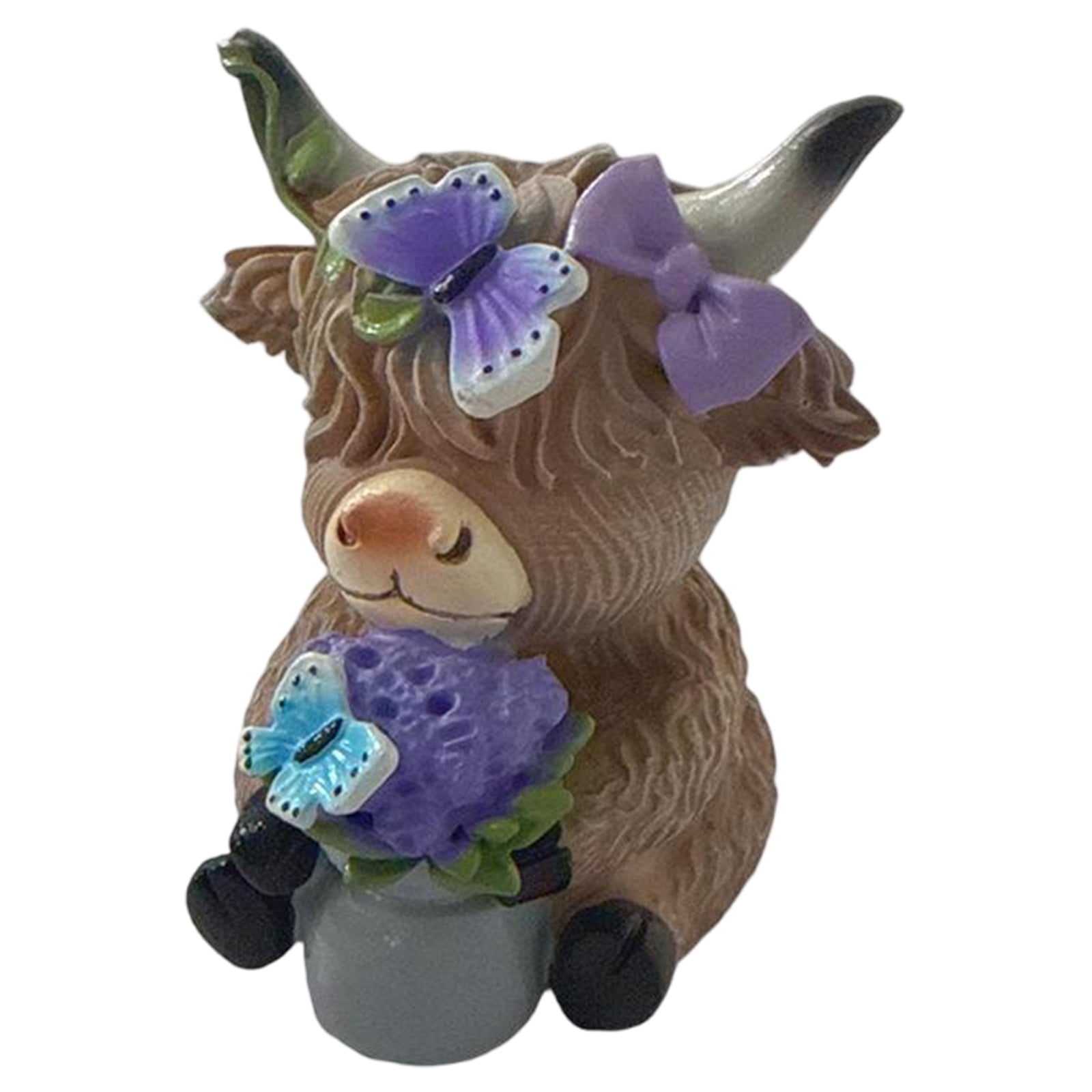 Spring Lavender Calf Statue, Outdoor Garden Decorations, Resin Figurine ...
