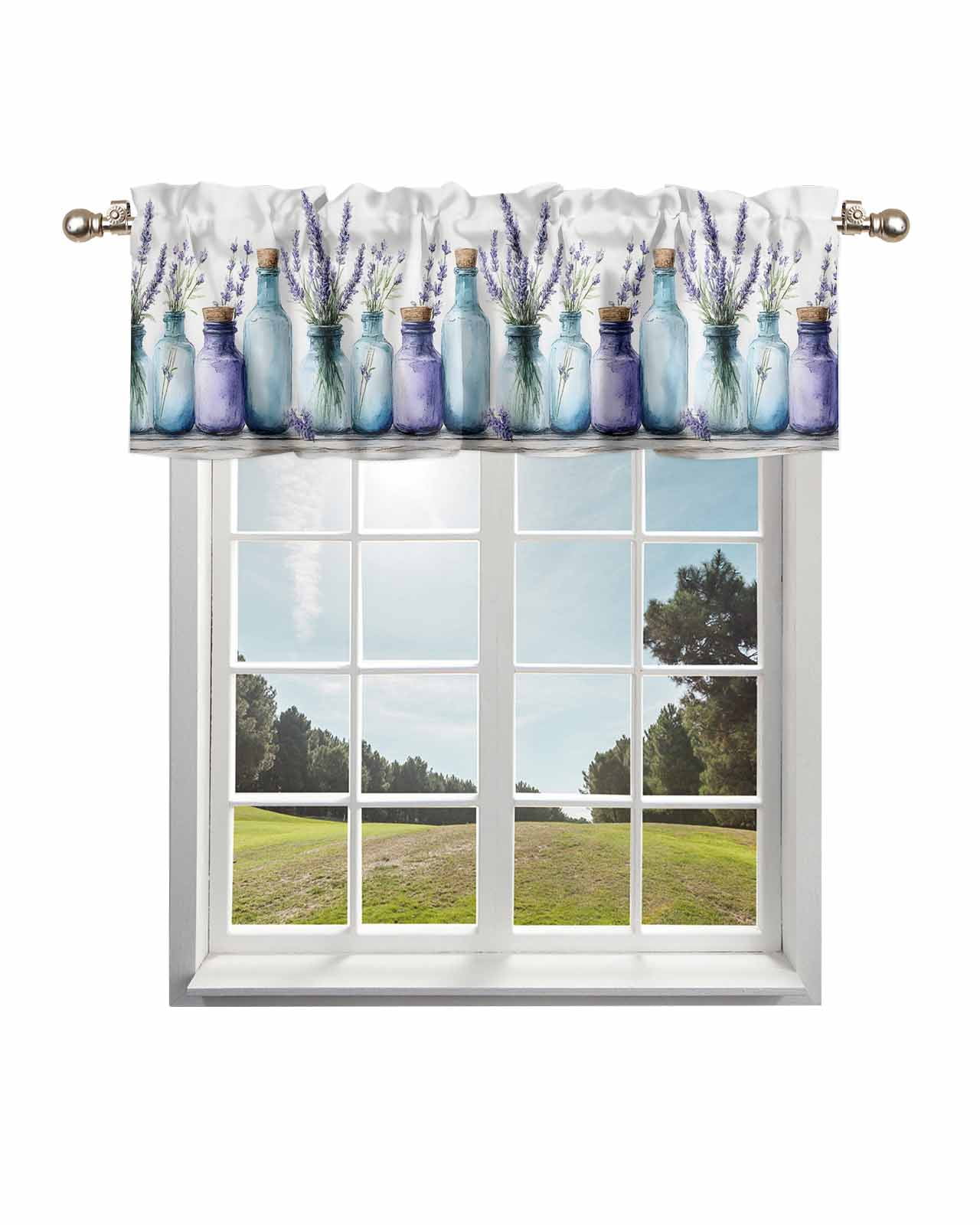 Spring Lavender Curtain Valance for Windows/Living Room/Kitchen ...