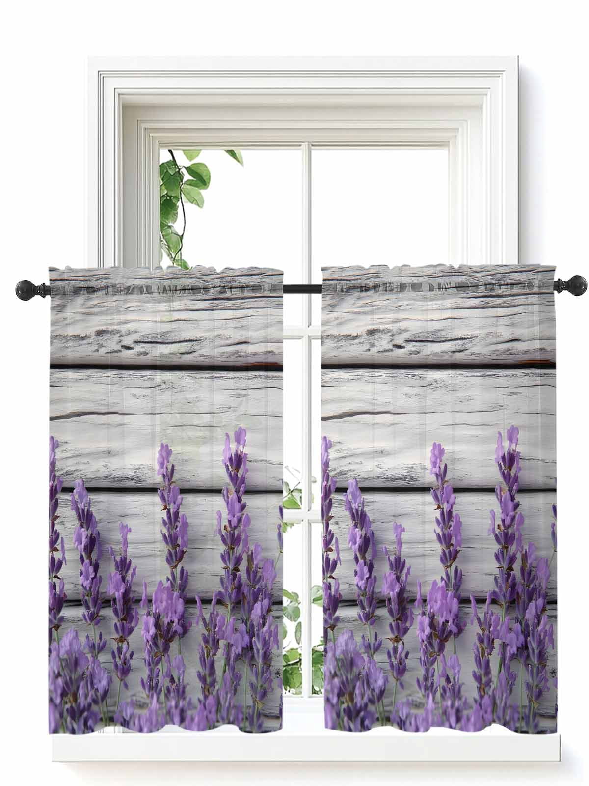 Spring Lavender Curtains 45 Inch Length,Sheer Curtains for Bedroom ...