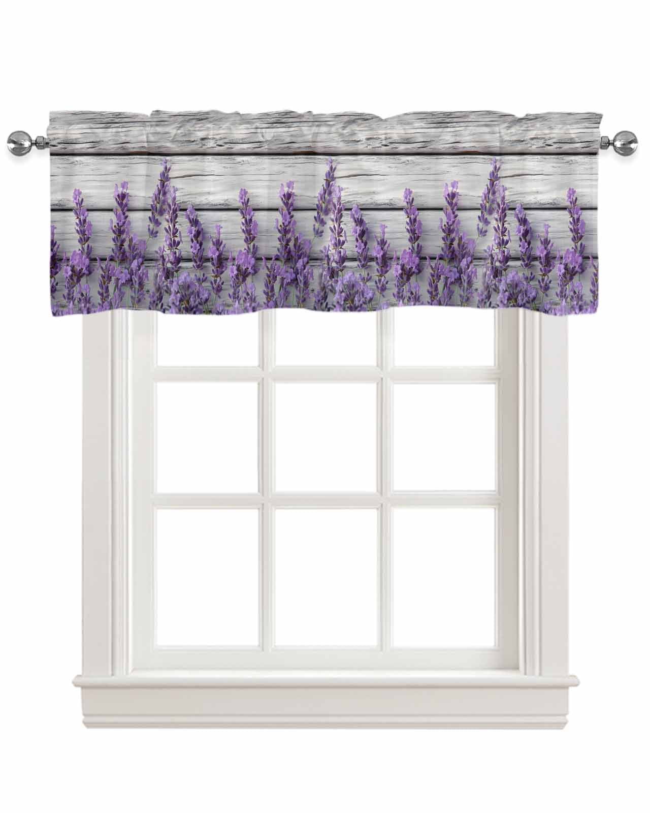 Spring Lavender Kitchen Valances for Windows Farmhouse Linen Window ...