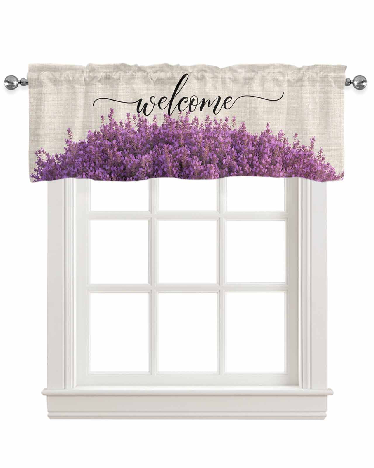 Spring Lavender Kitchen Valances for Windows Farmhouse Linen Window ...