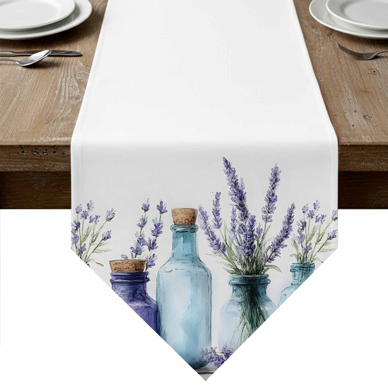 Spring Lavender Table Runner Linen Burlap Table Runner 120 Inches Long ...
