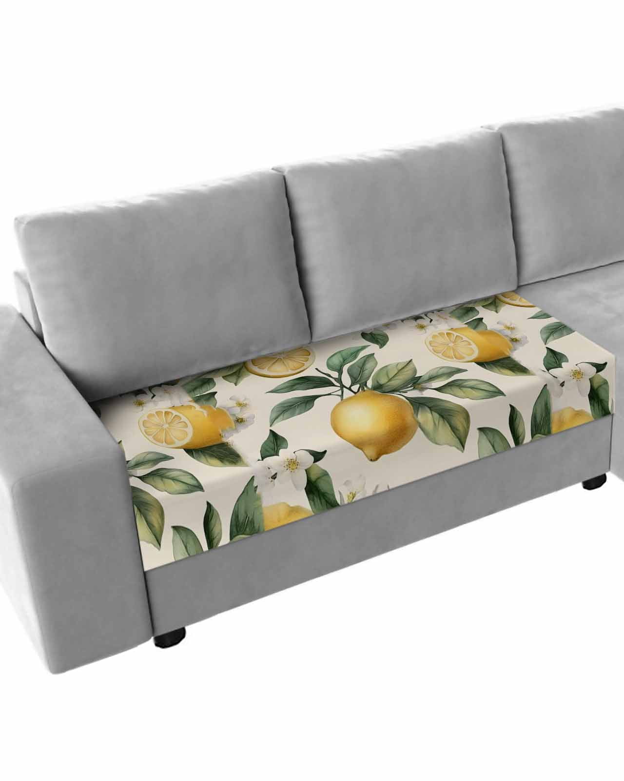 Spring Lemon Sofa Couch Cushion Covers Washable, Removable Stretchable ...